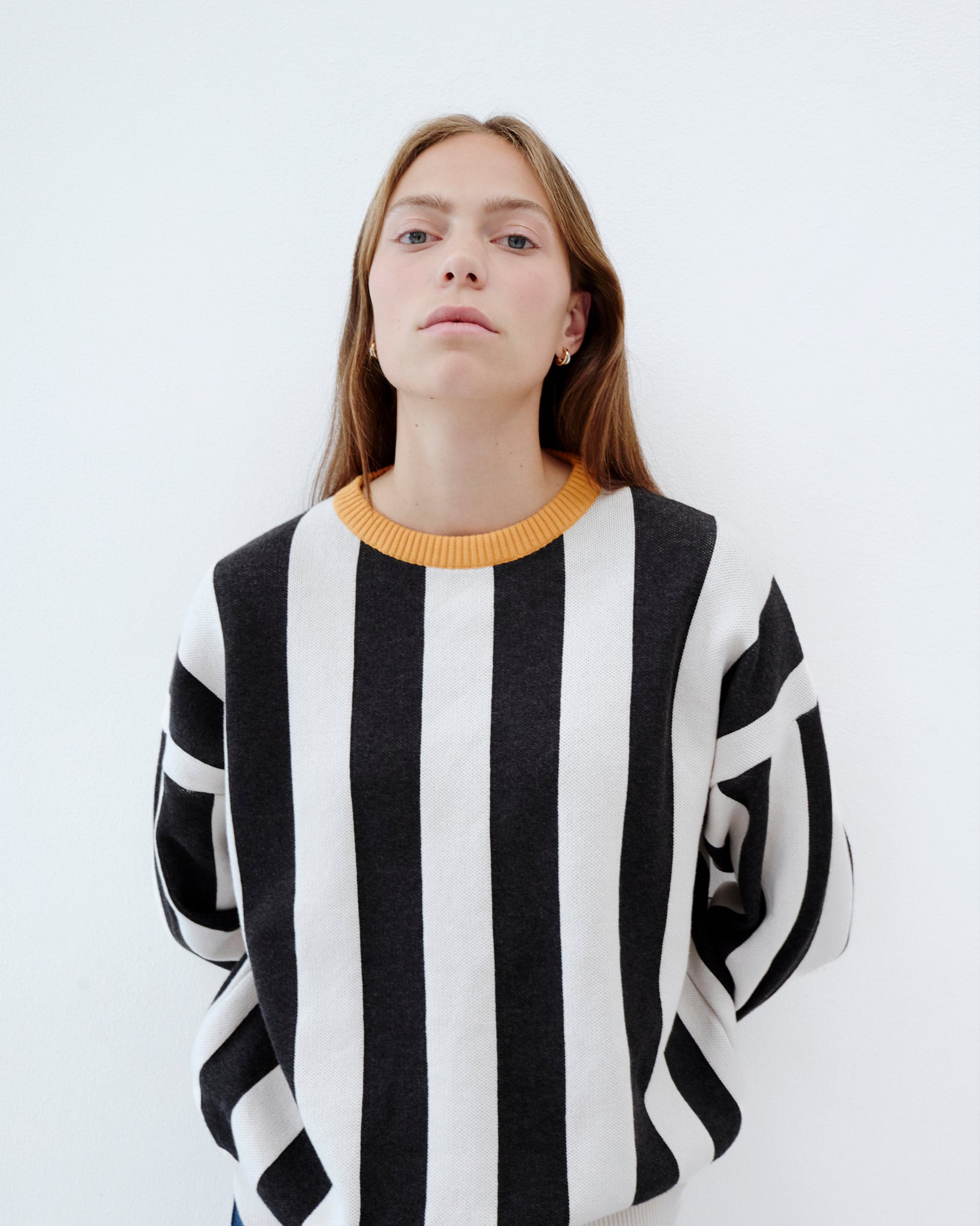 STRIPES ORANGE Pamuk Triko – PEMY